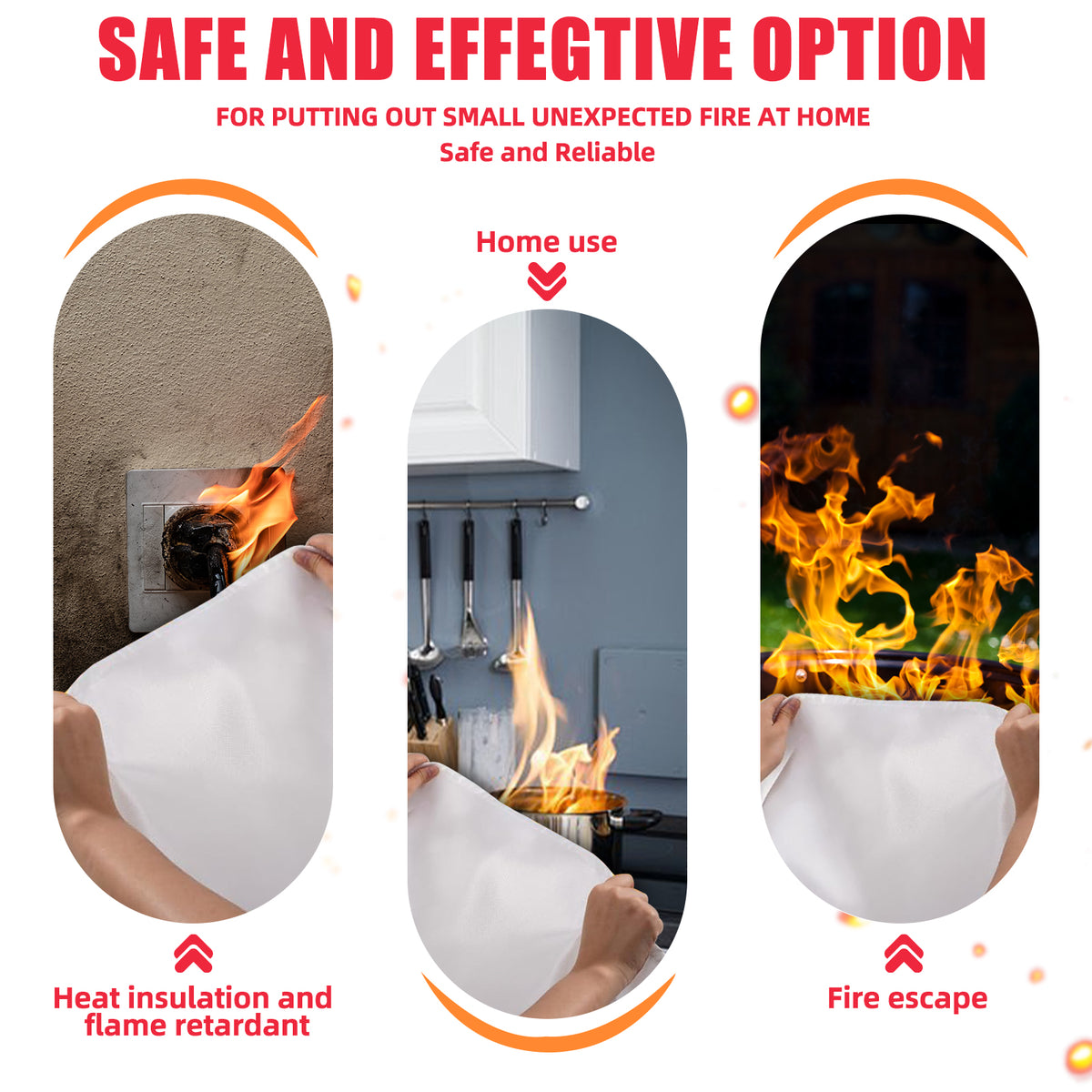 Fire Blanket Emergency for Home and Kitchen - WETENE Emergency Fire Re ...