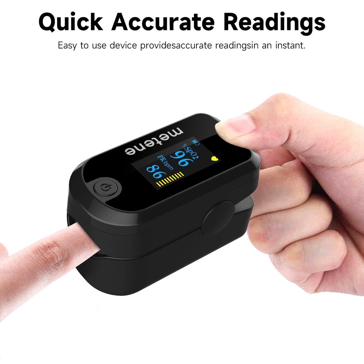 Metene Pulse Oximeter Fingertip with Batteries & Lanyard, OLED Blood O