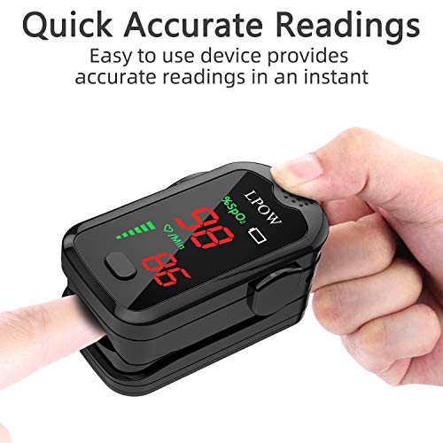 Oxygen Monitor Portable Digital Reading LED Display with 2 Batteries a ...